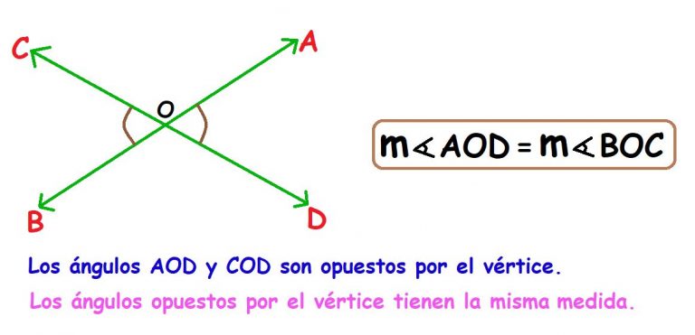 Ángulos opuestos por el vértice: Definición y ejemplos